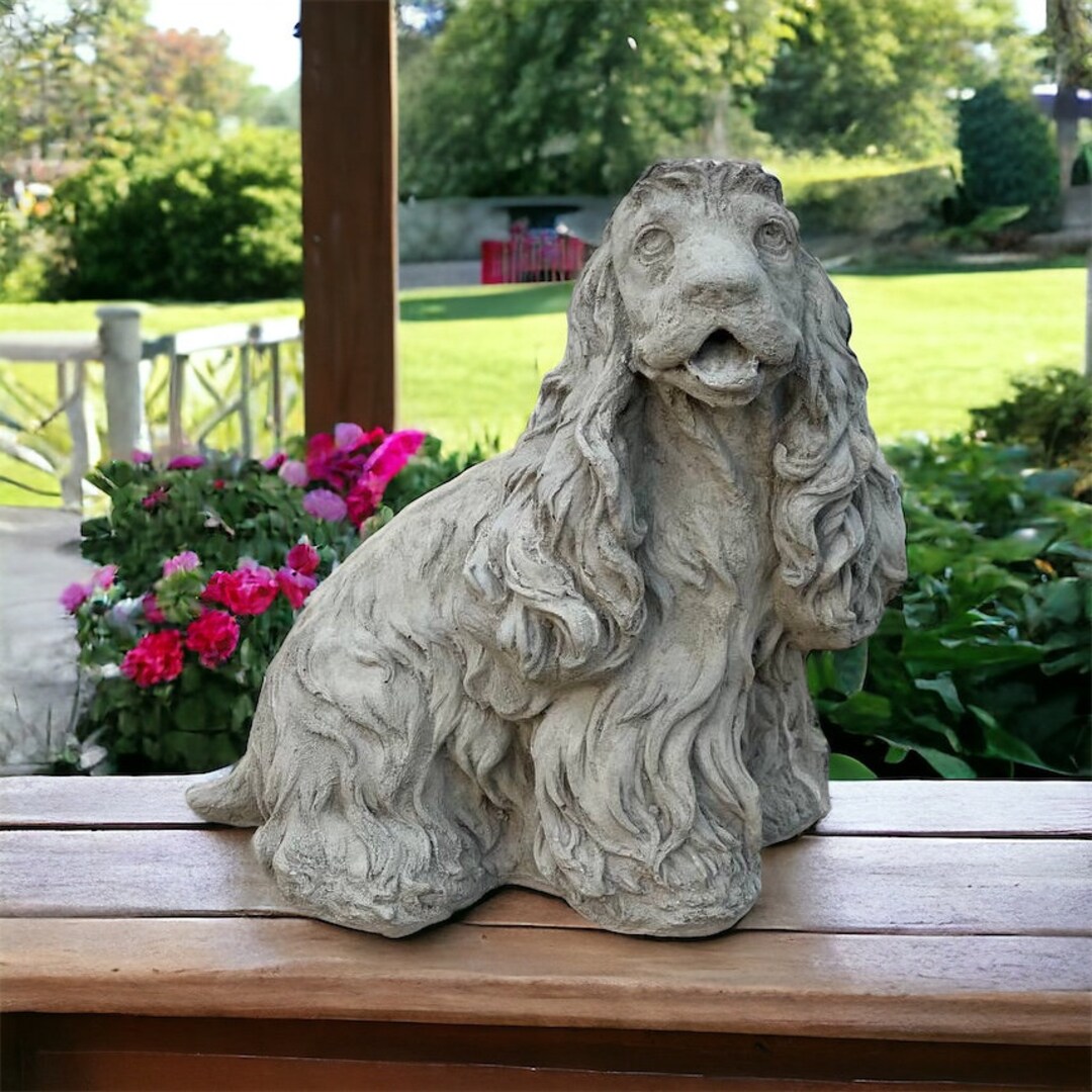 Detailed Cocker Spaniel, Dog Statue, Spaniel Sculpture, Concrete Dog ...