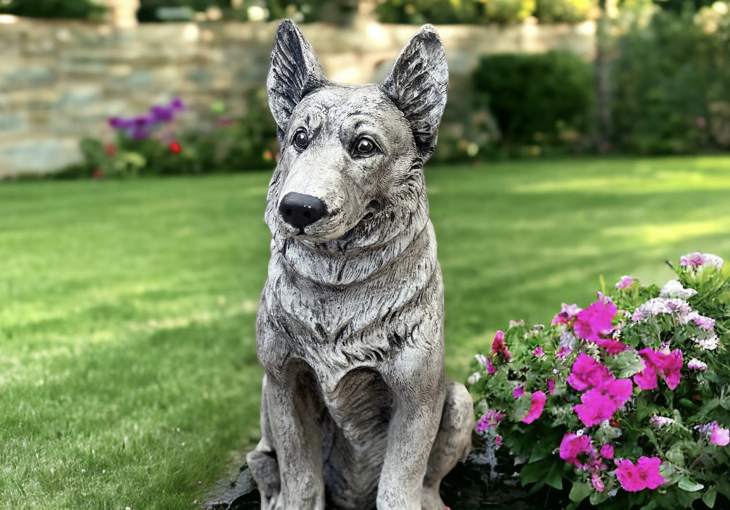 German Shepherd Sculpture, Concrete Dog, German Shepherd Memorial ...
