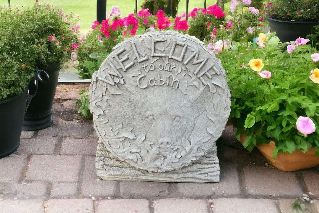 Welcome to Our Cabin, Welcome Statue, Front Door, Entrance Decoration ...