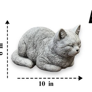 Sleeping Cat, Concrete Pet, Garden Statue, Cat Sculpture, Crouching ...