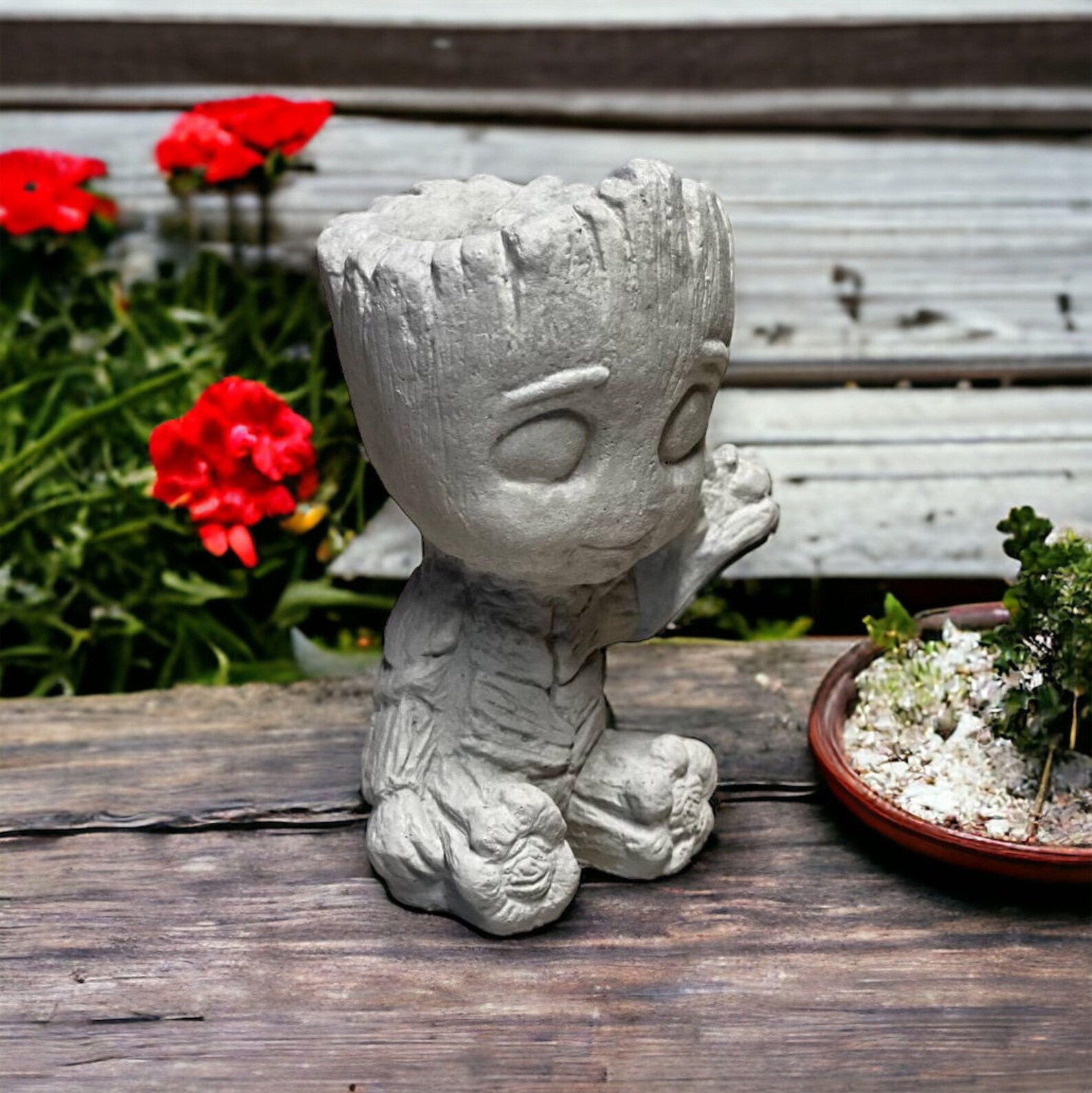 Groot Statue, Concrete Figure, Realistic Groot, Garden Ornament, Stone ...