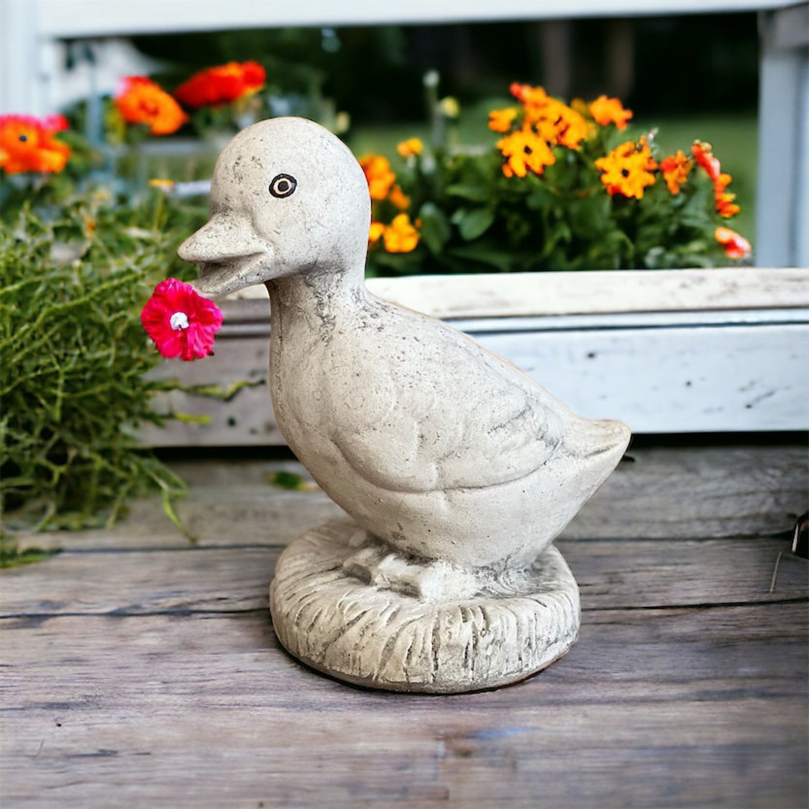 Concrete Duckling, Farm Animal, Duck Figure, Small Duckling, Outdoor ...