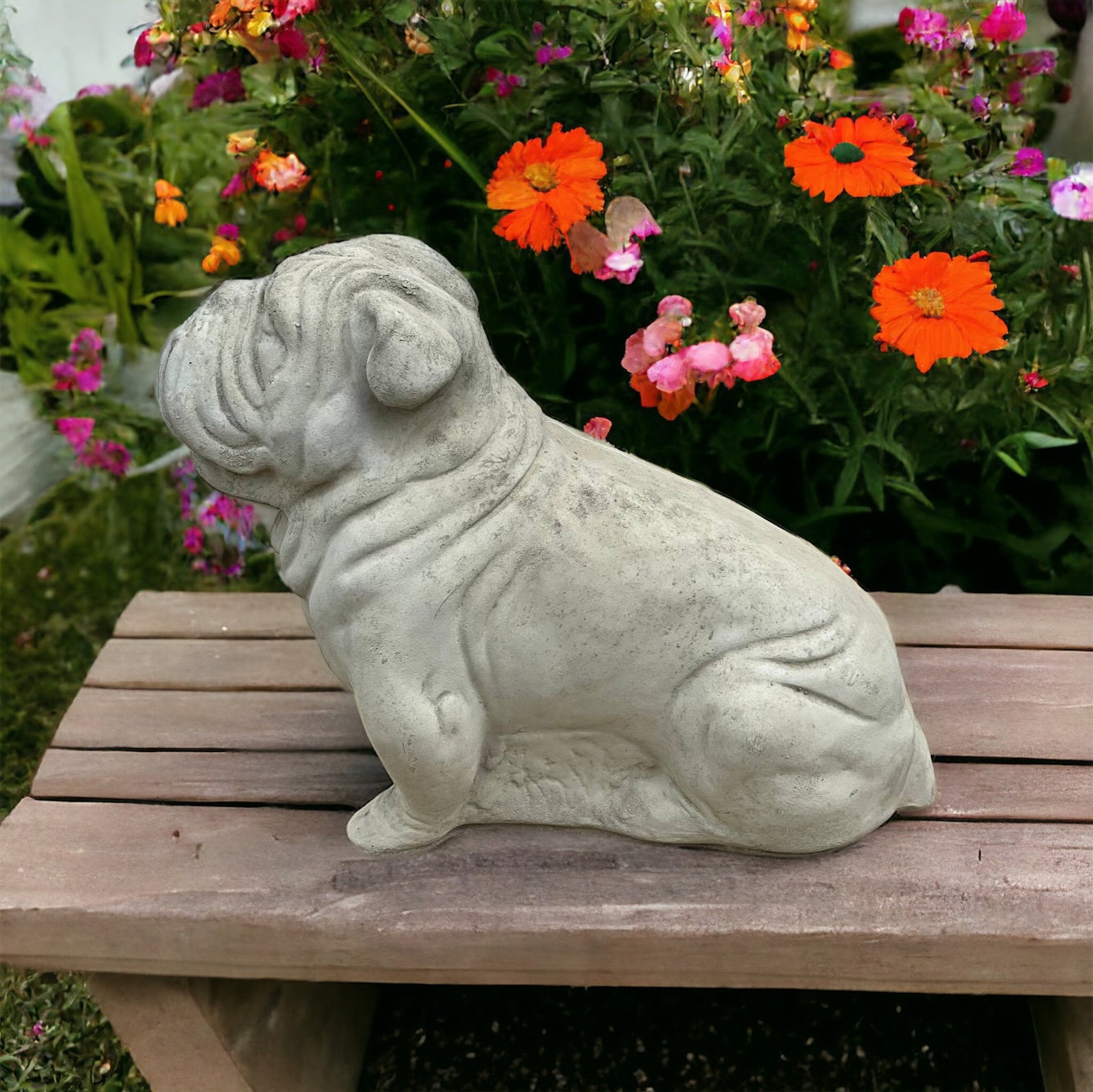 Large Bulldog, Dog Statue, Massive Dog, Bulldog Sculpture, Concrete ...