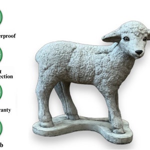 Lamb Sculpture, Concrete Sheep, Standing Lamb, Farm Style, Outdoor ...