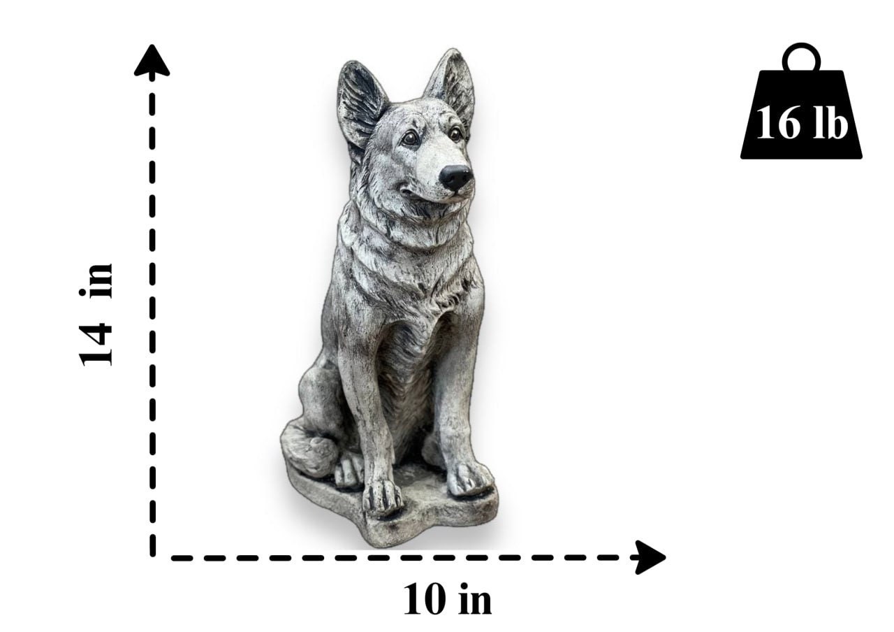 German Shepherd Sculpture, Concrete Dog, German Shepherd Memorial ...