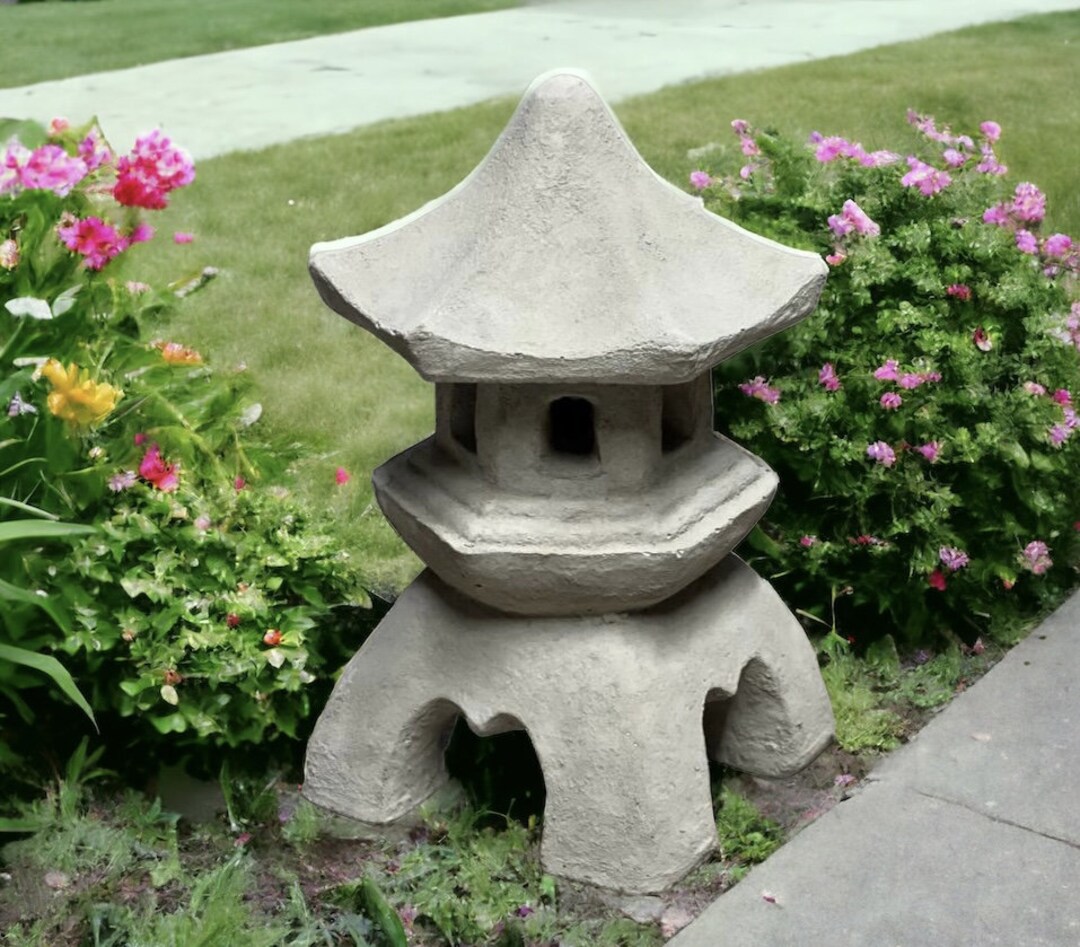 Concrete Pagoda, Oriental Lantern, Pagoda Statue, Two Piece Pagoda, Zen ...