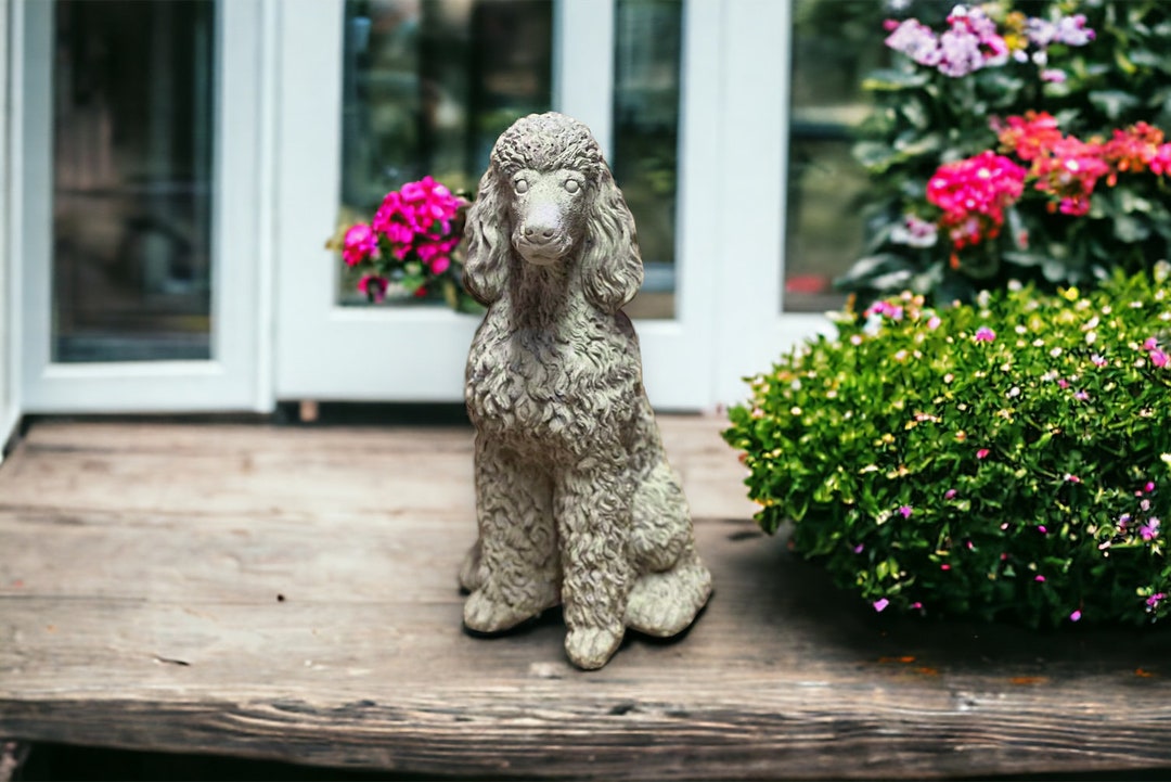 Concrete Poodle, Dog Sculpture, Poodle Memorial Stone, Poodle Statue ...