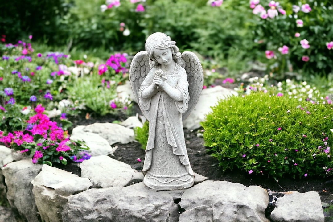 Angel Sculpture, Garden Statue, Religious Art, Praying Angel, Girl ...