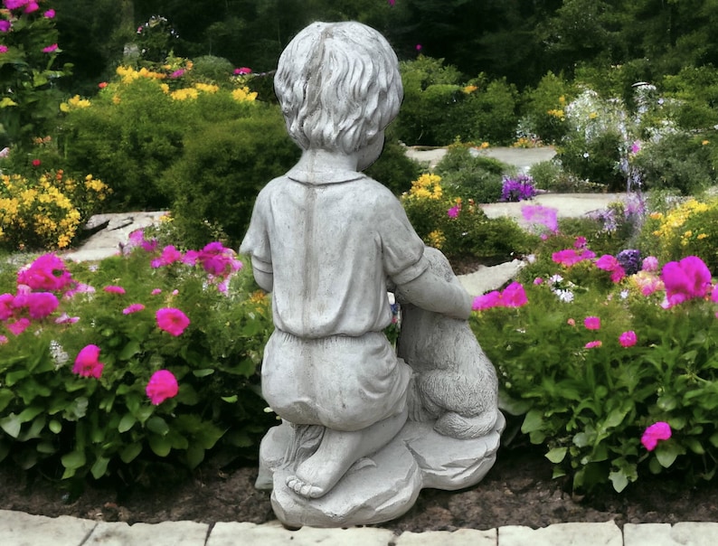 Massive Boy, Kid With Dog, Concrete Child, Boy With Puppy, Garden ...