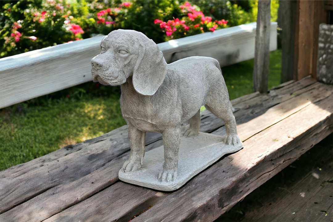 Beagle Sculpture, Large Beagle, Outdoor Statue, Dog Memorial, Concrete ...