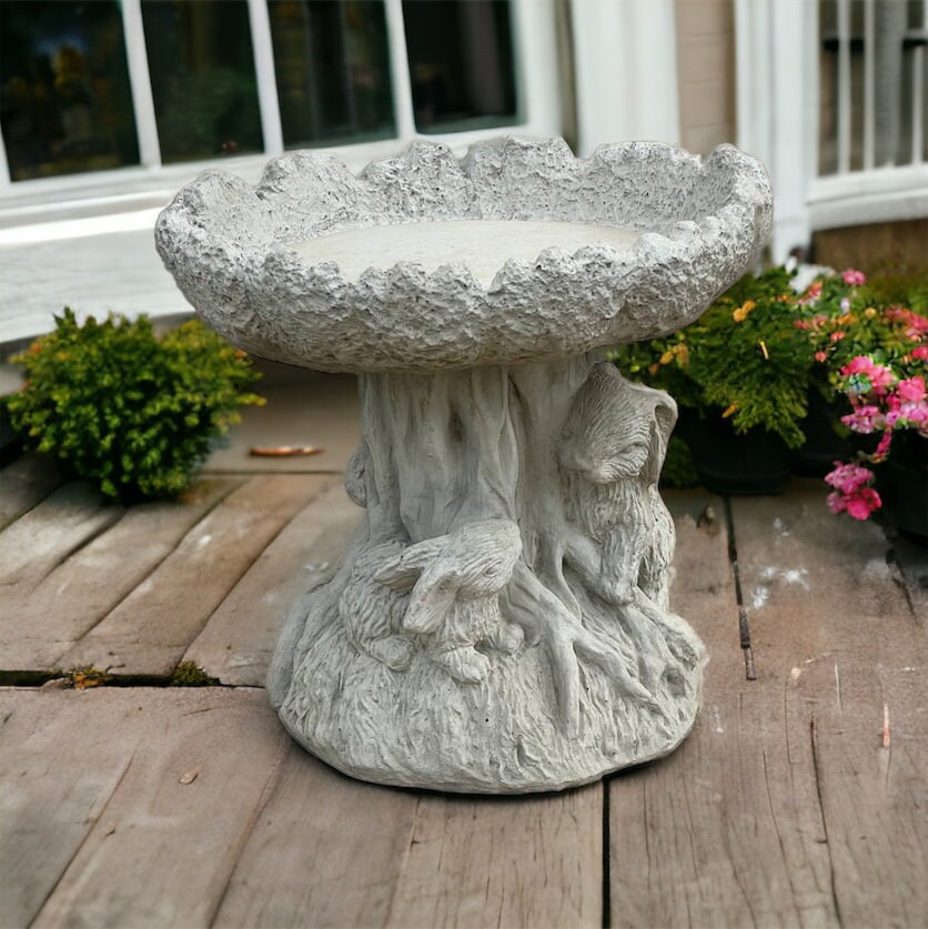 Large Bird Bath, Concrete Drinker, Bird Bowl Statue, Drinker With ...
