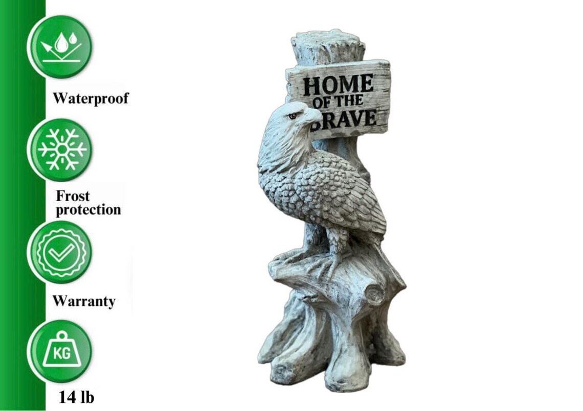 Concrete Eagle Bird, Eagle Sculpture, Eagle on Tree, Home of the Brave ...