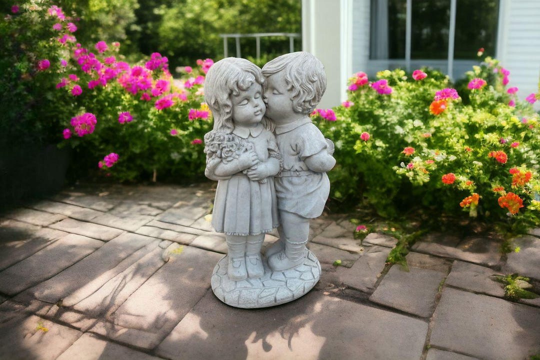 Large Kids, Outdoor Statue, Whispering Kids, Concrete Children, Boy and ...