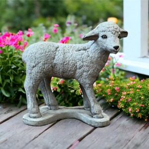 Lamb Sculpture, Concrete Sheep, Standing Lamb, Farm Style, Outdoor ...