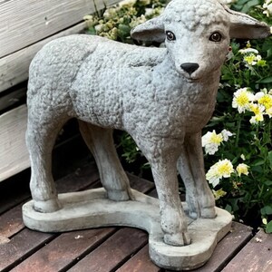 Lamb Sculpture, Concrete Sheep, Standing Lamb, Farm Style, Outdoor ...