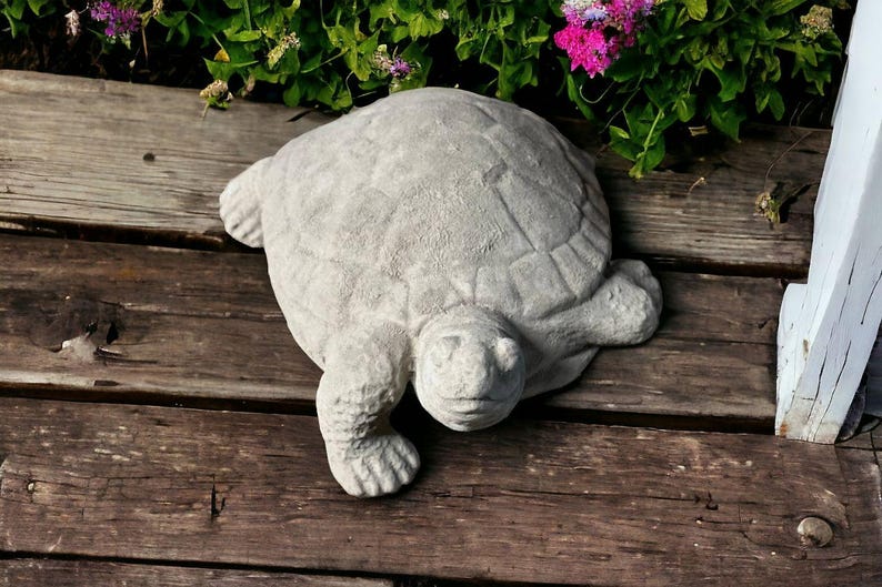 Diamondback Turtle, Concrete Turtle, Outdoor Sculpture, Garden Art ...