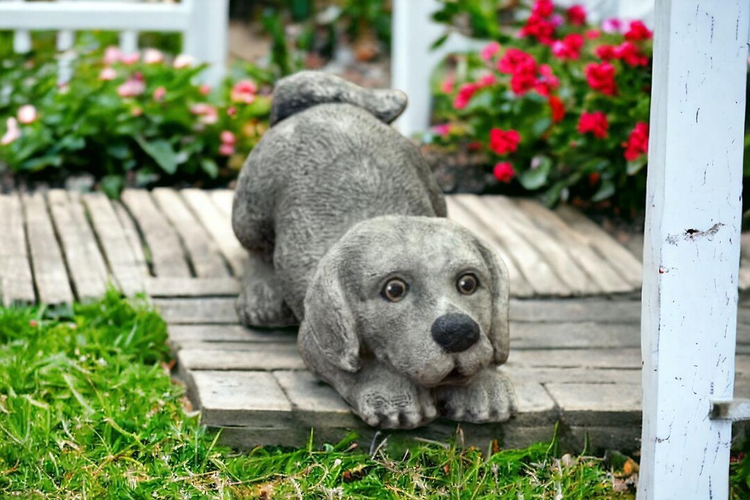 Dog Crouching, Puppy Figure, Playing Dog, Dog Sculpture, Dog Memorial ...