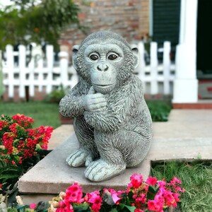 Realistic Chimpanzee, Concrete Figure, Monkey Sculpture, Outdoor Animal ...
