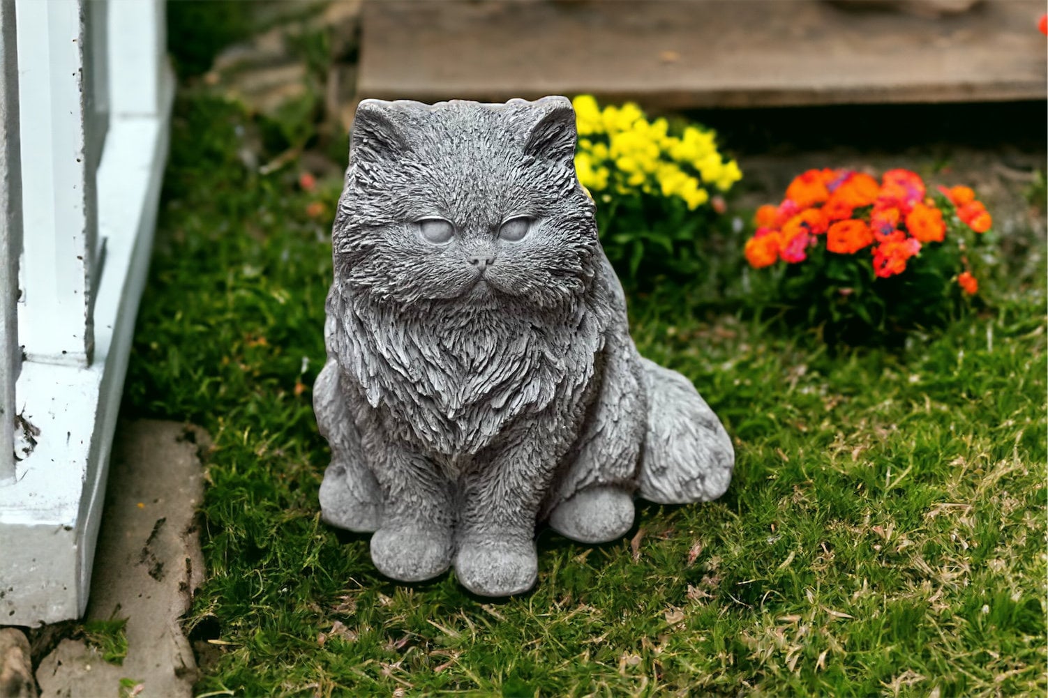 Himalayan Cat, Garden Statue, Concrete Cat, Realistic Cat, Stone ...