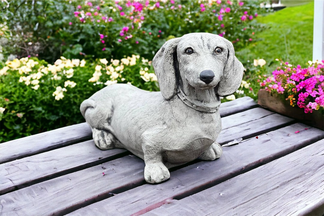 Dachshund Figure, Garden Dog, Concrete Dachshund, Dog Memorial, Outdoor ...