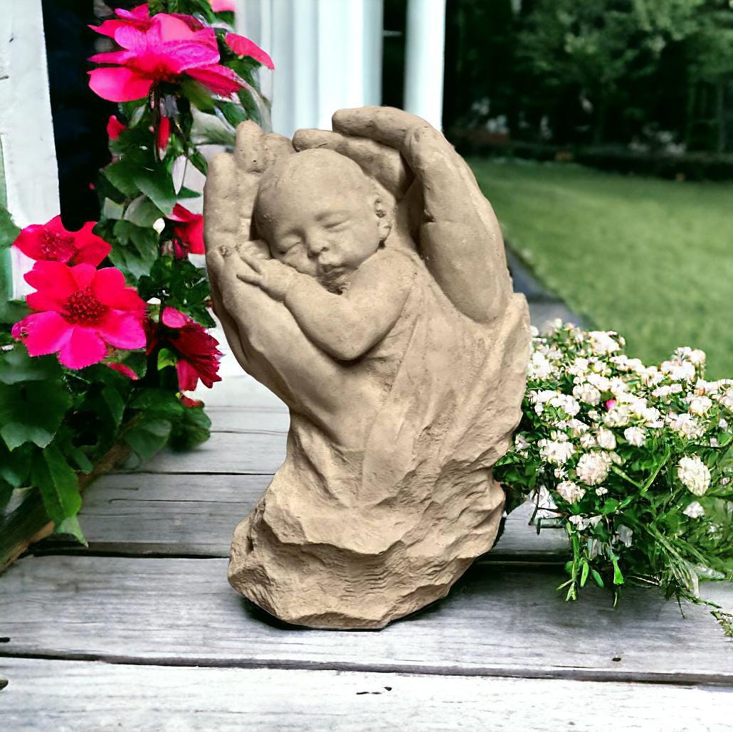 Loving Hands, Child Sculpture, Concrete Kid Memorial, Hands Figure ...