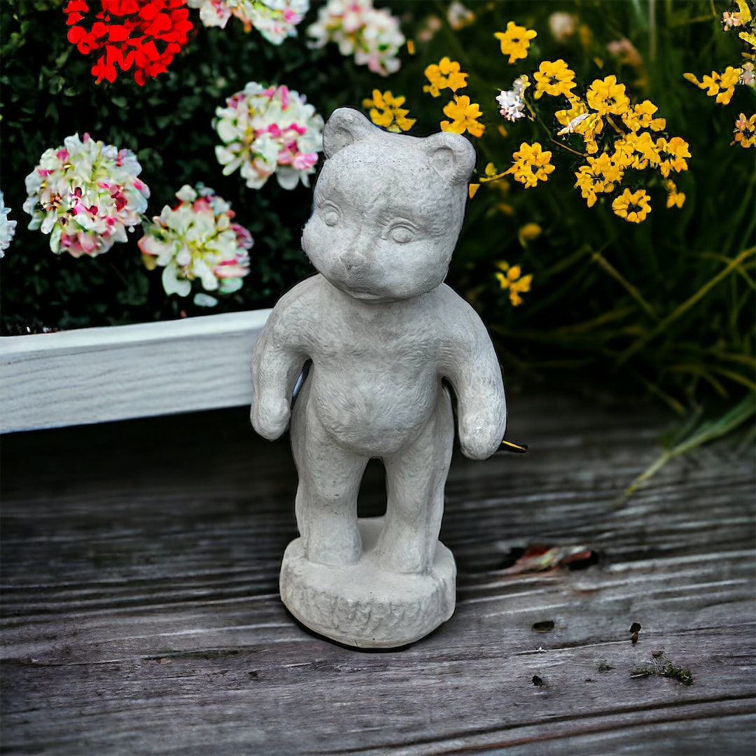 Standing Bear, Stone Statue, Massive Bear Figure, Concrete Sculpture ...