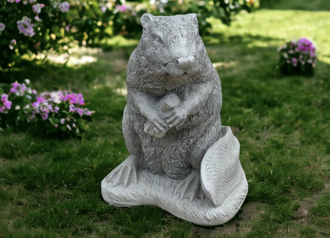 Beaver Statue, Concrete Beaver, Forest Animal, Garden Sculpture ...