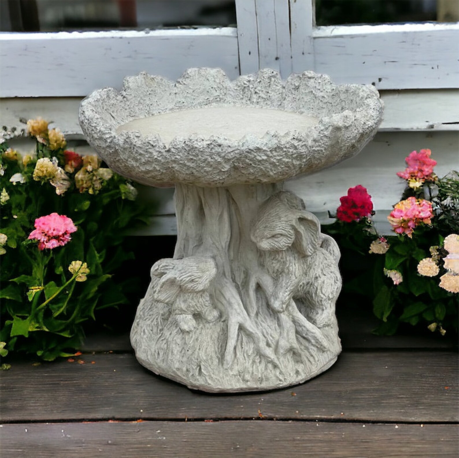 Large Bird Bath, Concrete Drinker, Bird Bowl Statue, Drinker With ...