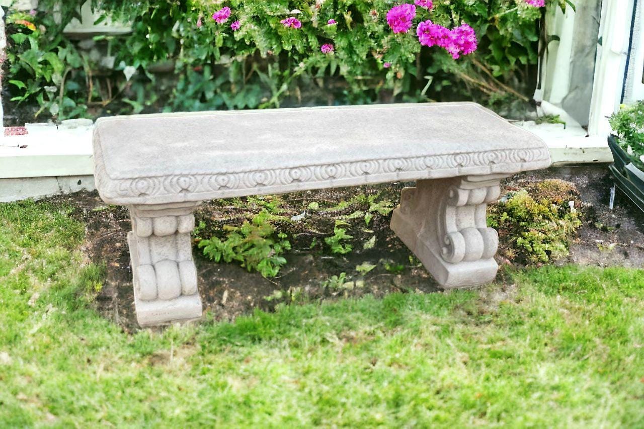 Garden Bench, Concrete Bench, Bench Figure, Detailed Bench, Yard Art ...