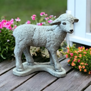 Lamb Sculpture, Concrete Sheep, Standing Lamb, Farm Style, Outdoor ...