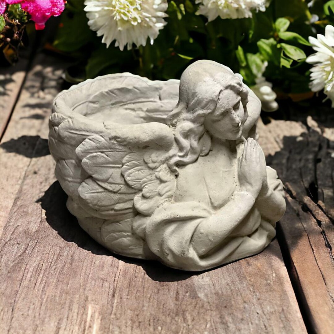 Concrete Angel Bust, Religious Art, Angel Statue, Flowers Planter, Bust ...