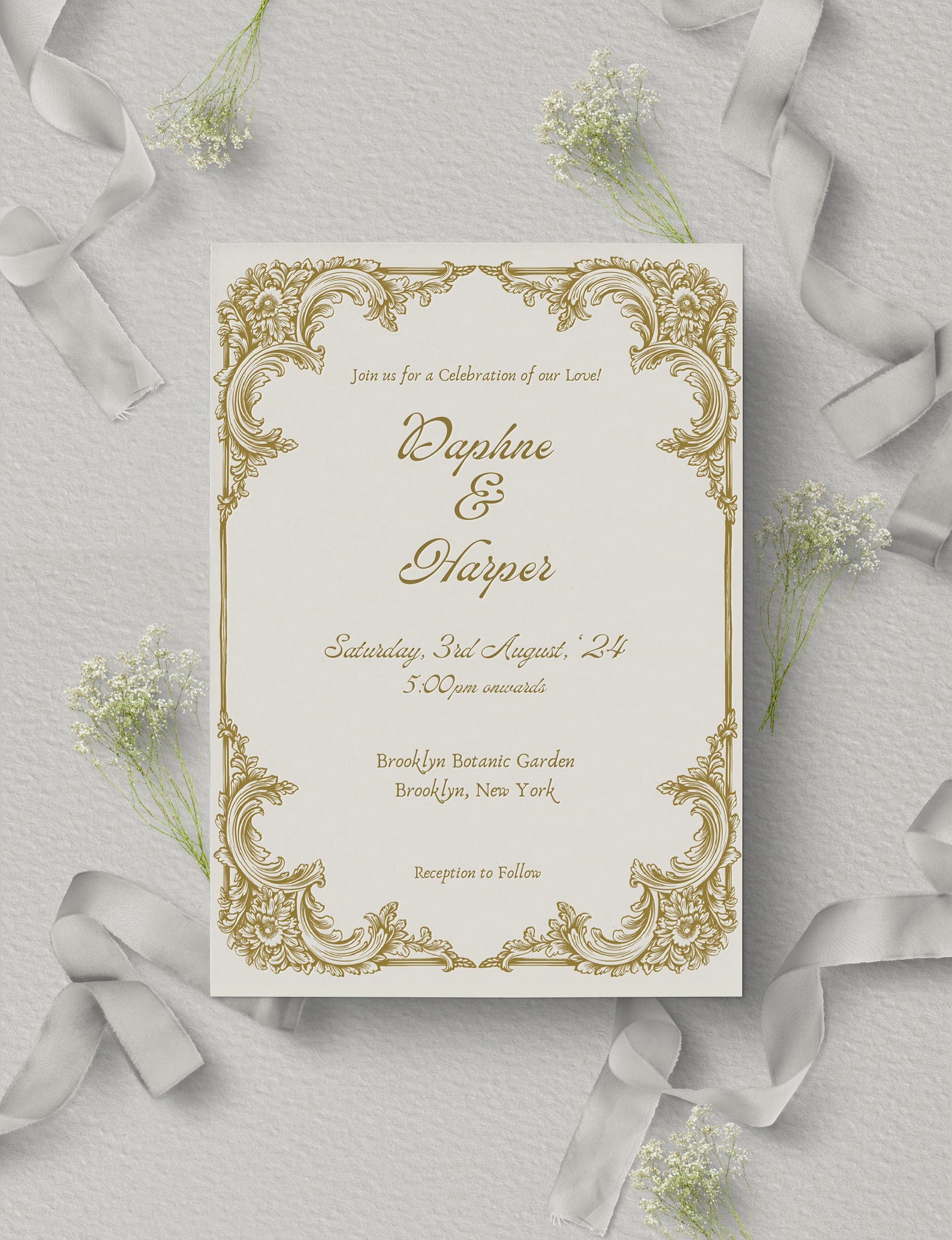 Regency Era Wedding Invitation| Royal Wedding Theme With Antique Gold ...