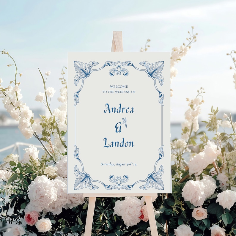 Vintage Regency Era Wedding Welcome Sign Classic Baroque Aesthetic ...