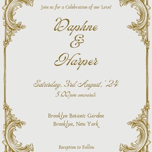 Regency Era Wedding Invitation| Royal Wedding Theme With Antique Gold ...