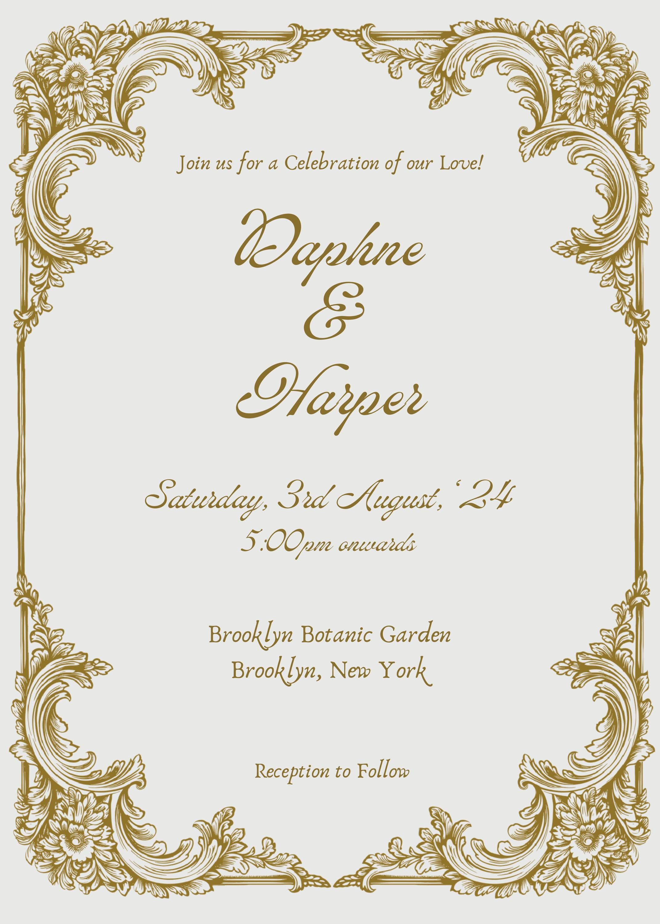 Regency Era Wedding Invitation Royal Wedding Theme With Antique Gold ...