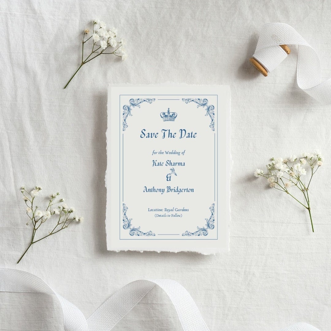 Bridgerton Theme Invitation | Save the Date | Vintage Aesthetic ...