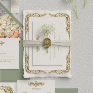 Regency Era Wedding Invitation Suite | Royal Wedding Theme With Gold ...
