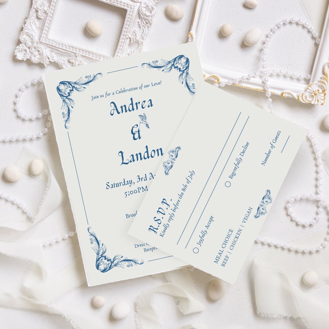 Vintage Regency Era Wedding Invitation Bundle Baroque and Classic ...