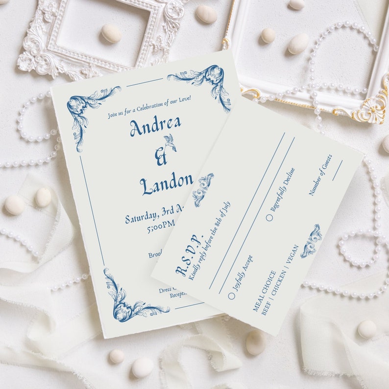 Vintage Regency Era Wedding Invitation Bundle Baroque and Classic ...