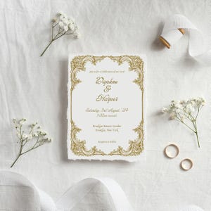 Regency Era Wedding Invitation| Royal Wedding Theme With Antique Gold ...