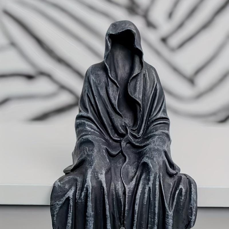 Spooky Grim Reaper Resin Statue – Halloween Decoration | Gothic Decor ...