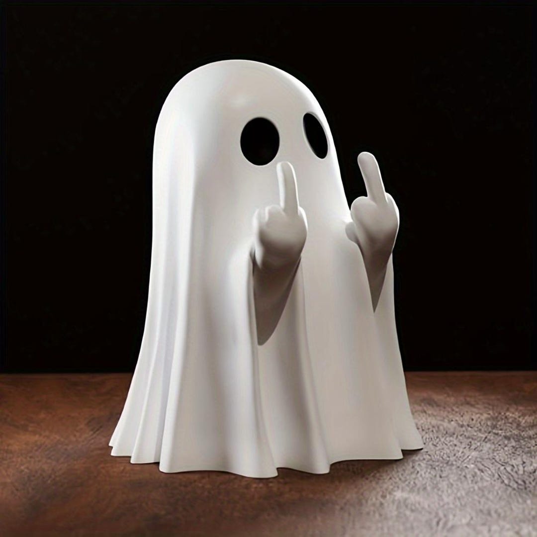 Funny Resin Ghost Statue - Middle Finger Ghost, Heart Ghost & Double ...