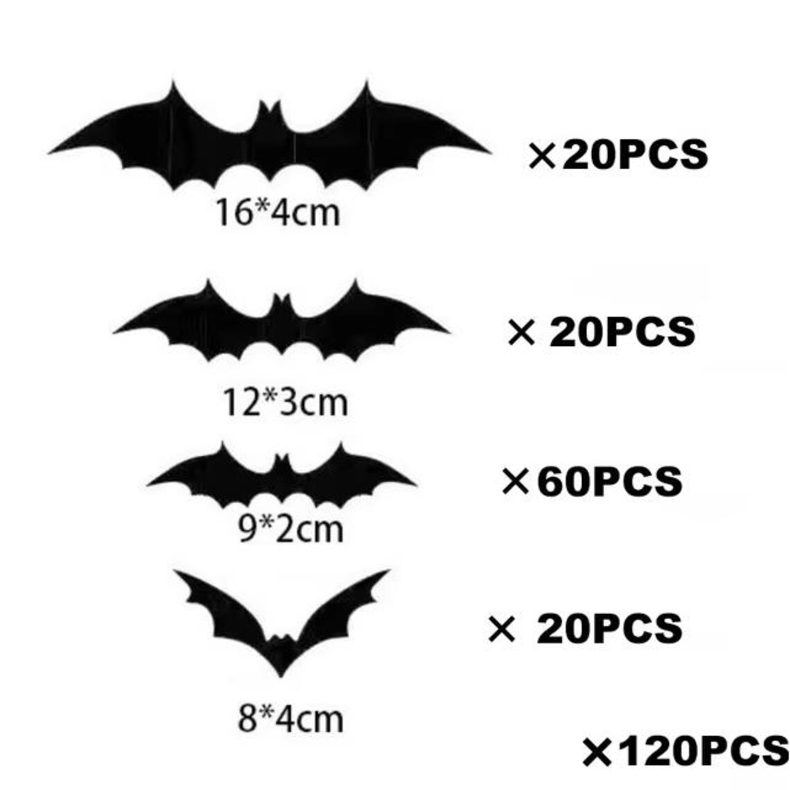 12/60/120 Sets 3D Bat Wall Decorations for Halloween – Spooky Halloween ...
