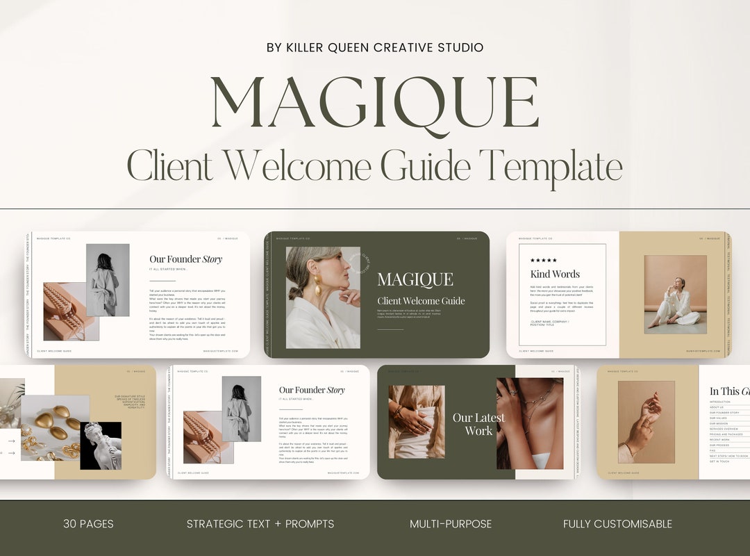 Bold Beautiful Client Welcome Guide | New Client Guide | Canva Template ...