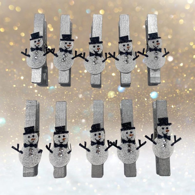 Clothespin Snowman Ornaments - Etsy