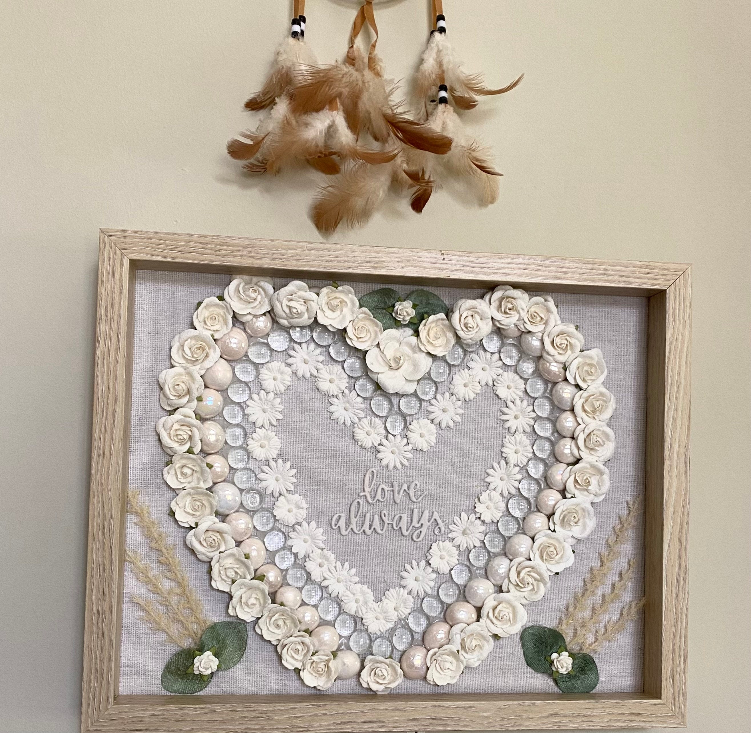 Wedding Heart Shadow Box, Wedding Keepsake, Anniversary Gift, Bride and ...