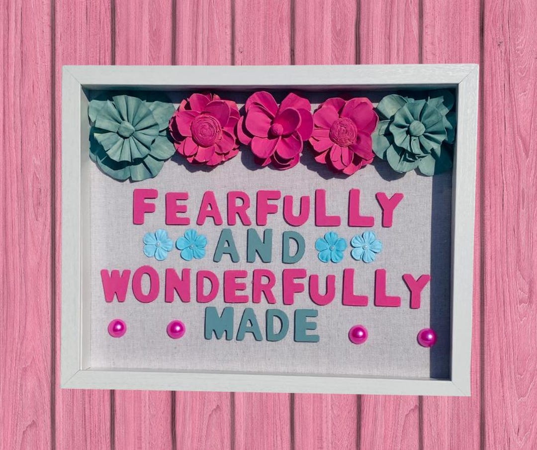 Fearfully and Wonderfully Made Floral Wall Art: Christian Nursery Decor ...