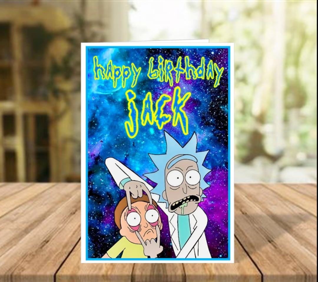 Personalised Rick And Morty Birthday Card Any Occasion Rick And Morty Premium Card Son