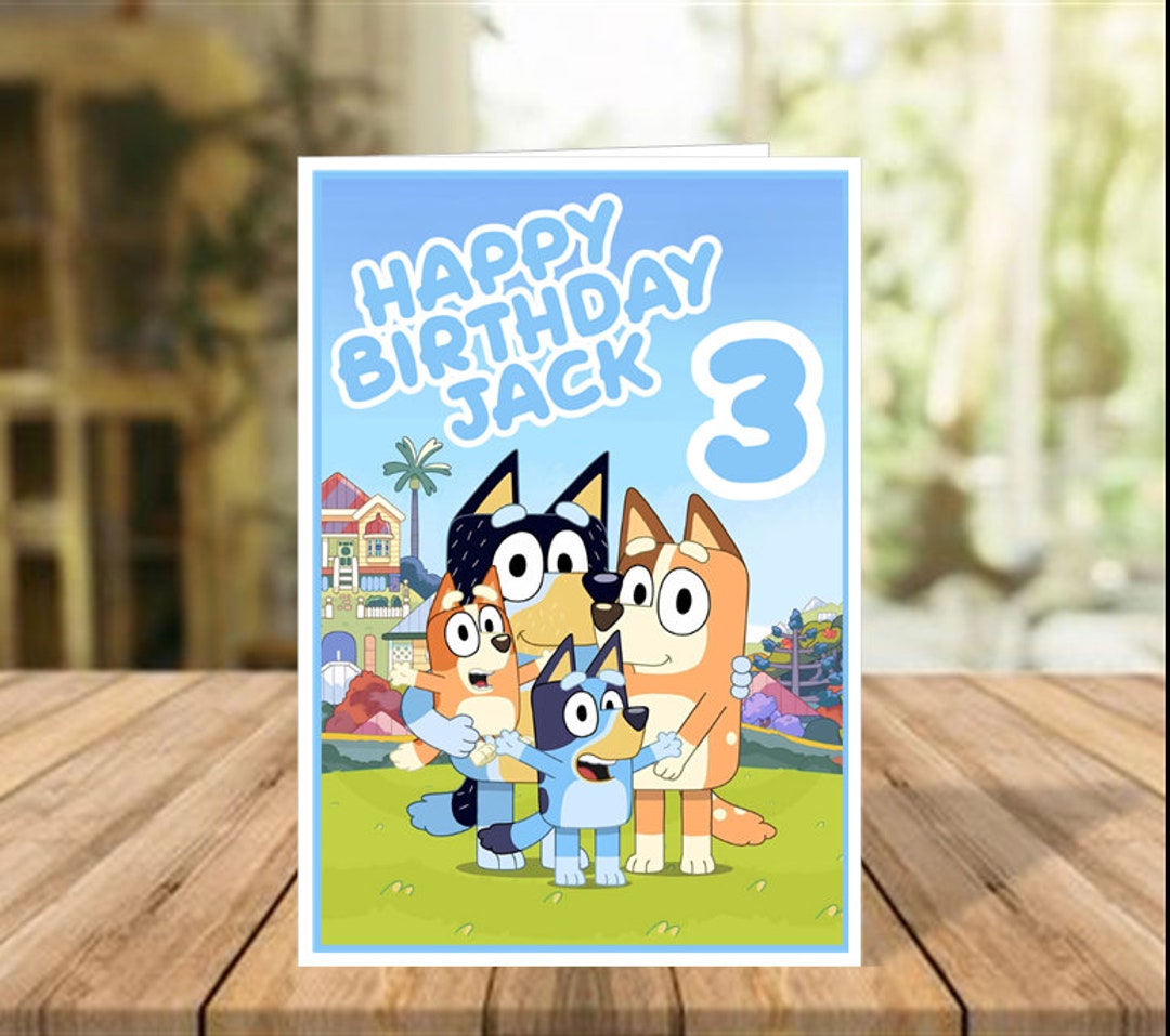 Personalised Bluey Birthday Card, Premium Any Occasion Bluey Card, Son ...