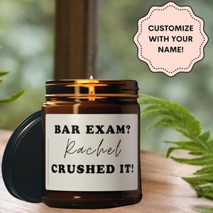 Bar Exam Gift, "bar Exam? You Crushed It!" Candle, Custom Bar Exam ...